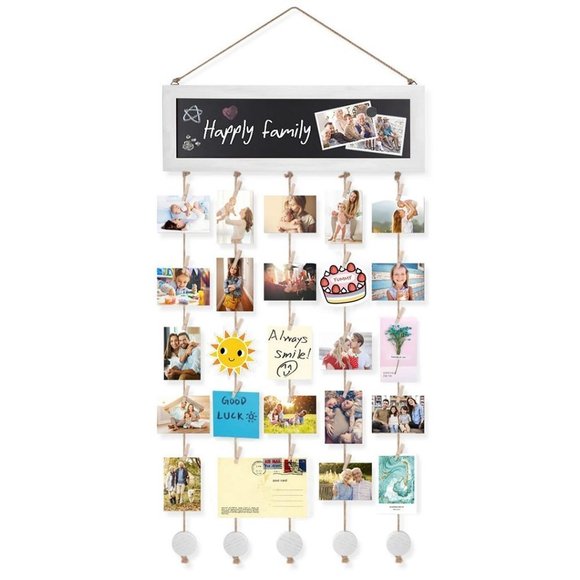 Wall Decor | Frames Collage Photo Hanging Display Picture Board Wood ...